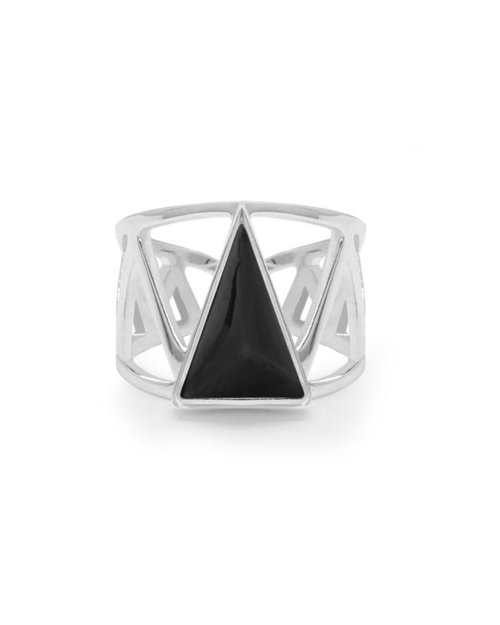 Chloe Ring, Silver | White – Ceramic by AVA