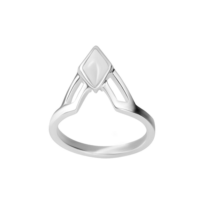 Chloe Ring, Silver | White – Ceramic by AVA