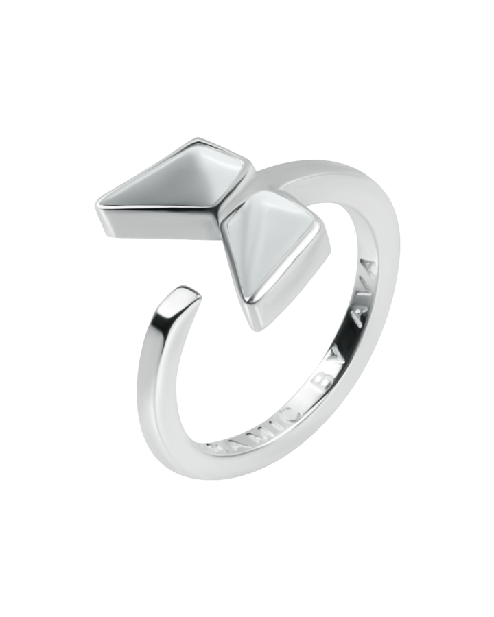 Chloe Ring, Silver | White – Ceramic by AVA