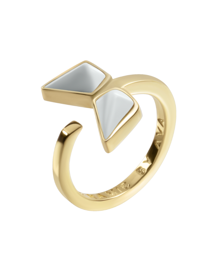 Chloe Ring, Silver | White – Ceramic by AVA