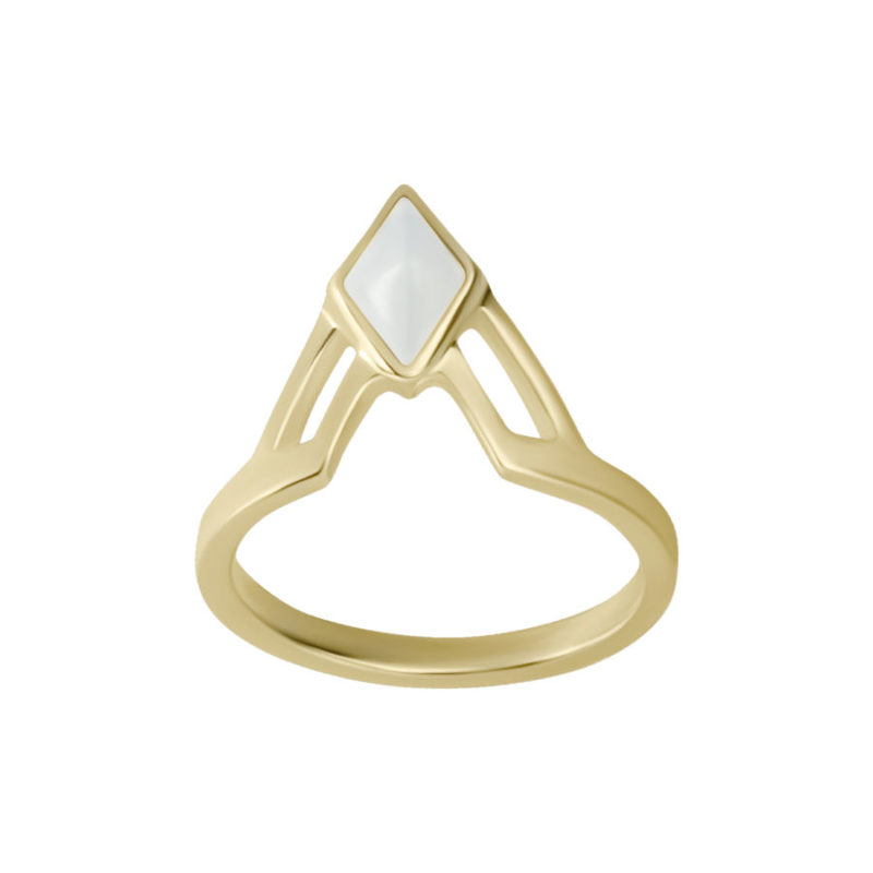 Chloe Ring, Gold l White – Ceramic by AVA