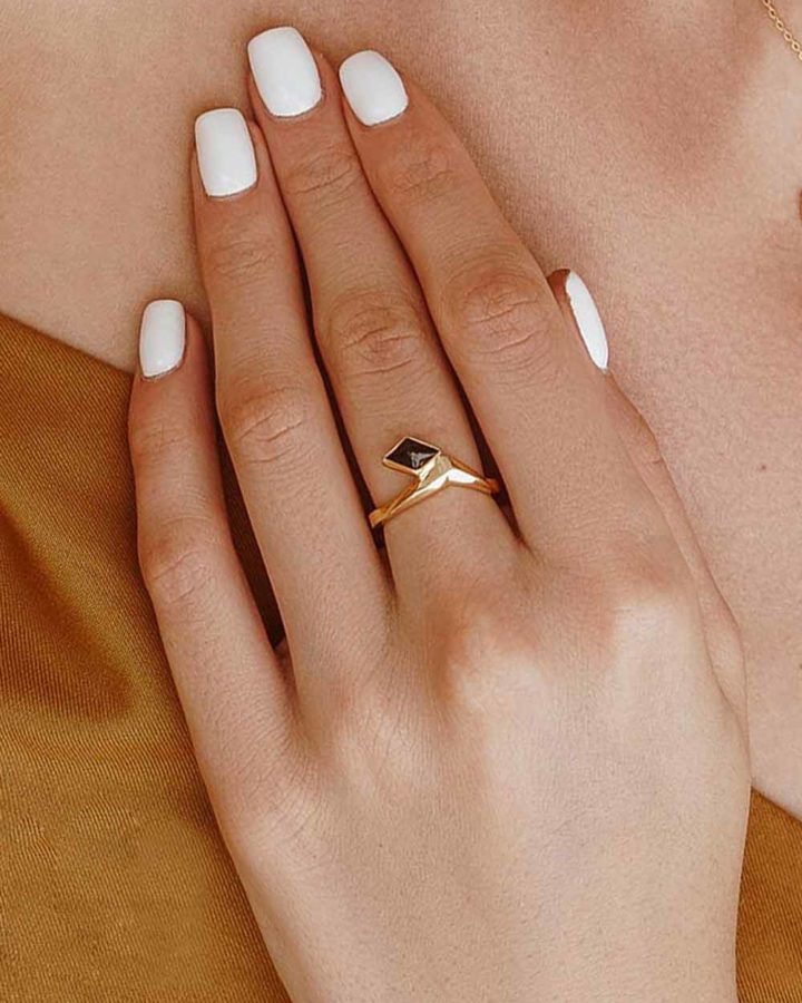 Chloe Ring, Silver | White – Ceramic by AVA